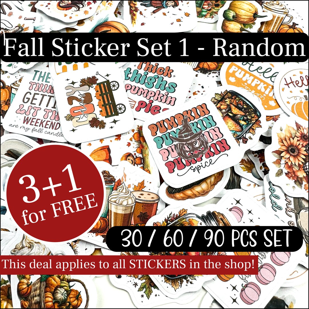 Random STICKER Set Fall 1, Autumn Stickers, Stickers Sheet Fall, Pumkin ...