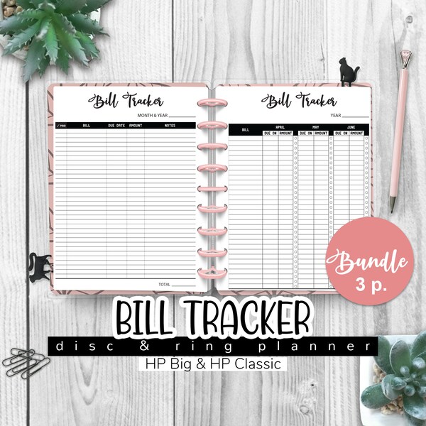 Monthly Bill Tracker Happy Planner - Etsy