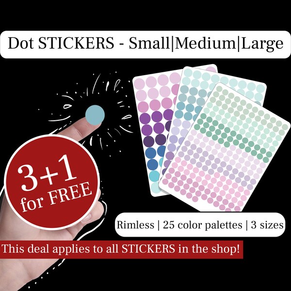 Color Palette Dot Stickers - Etsy