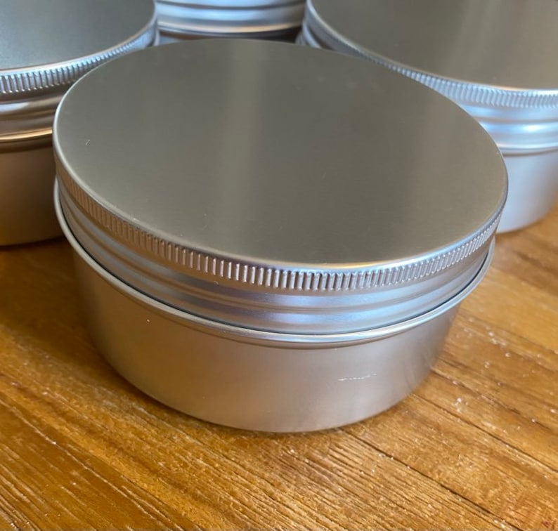 Set of 4, 9cm X 4.5cm Round Screw Top Tins 250ml Shampoo Bars and ...