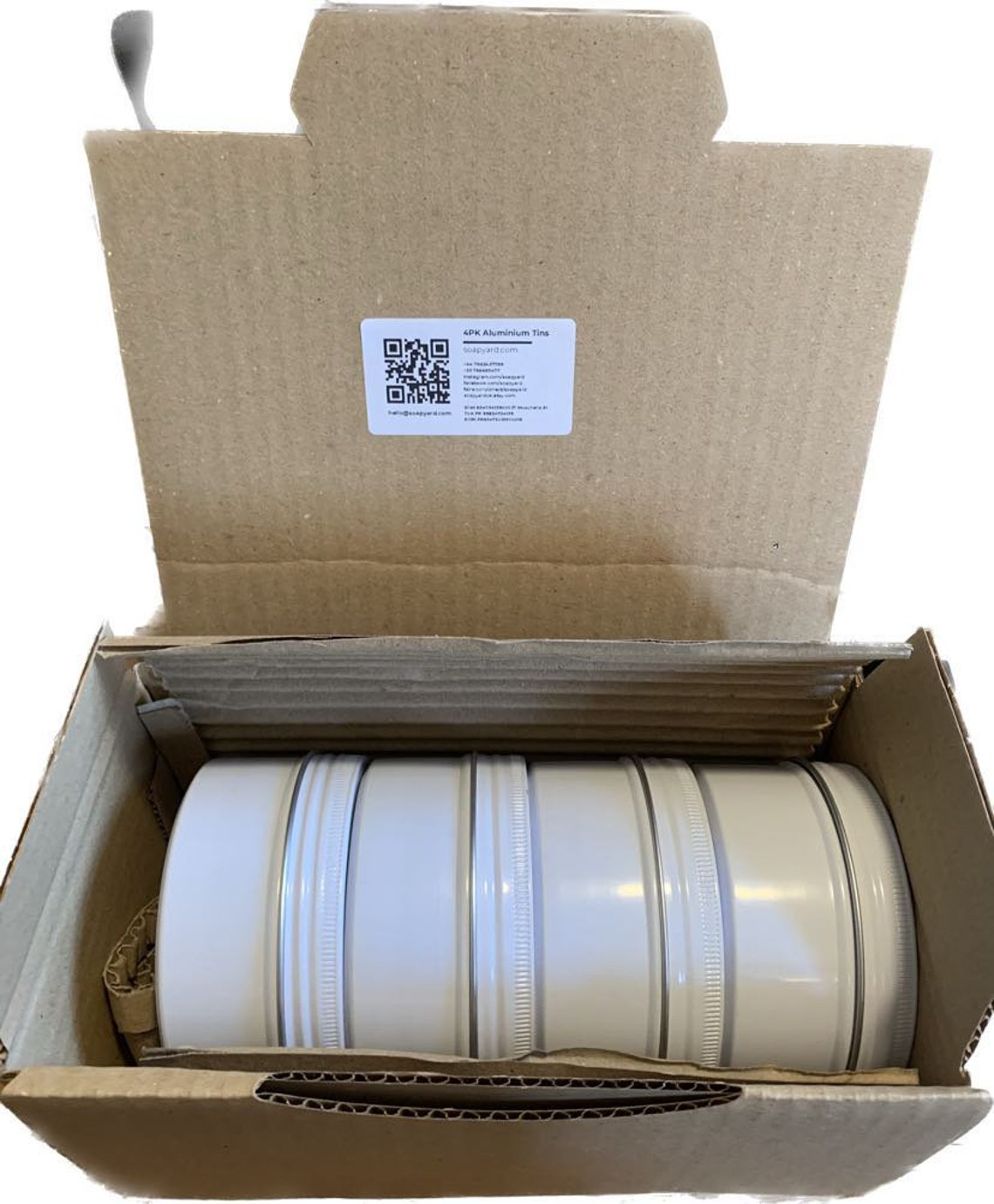 Set of 4, 9cm X 4.5cm Round Screw Top Tins 250ml Shampoo Bars and ...