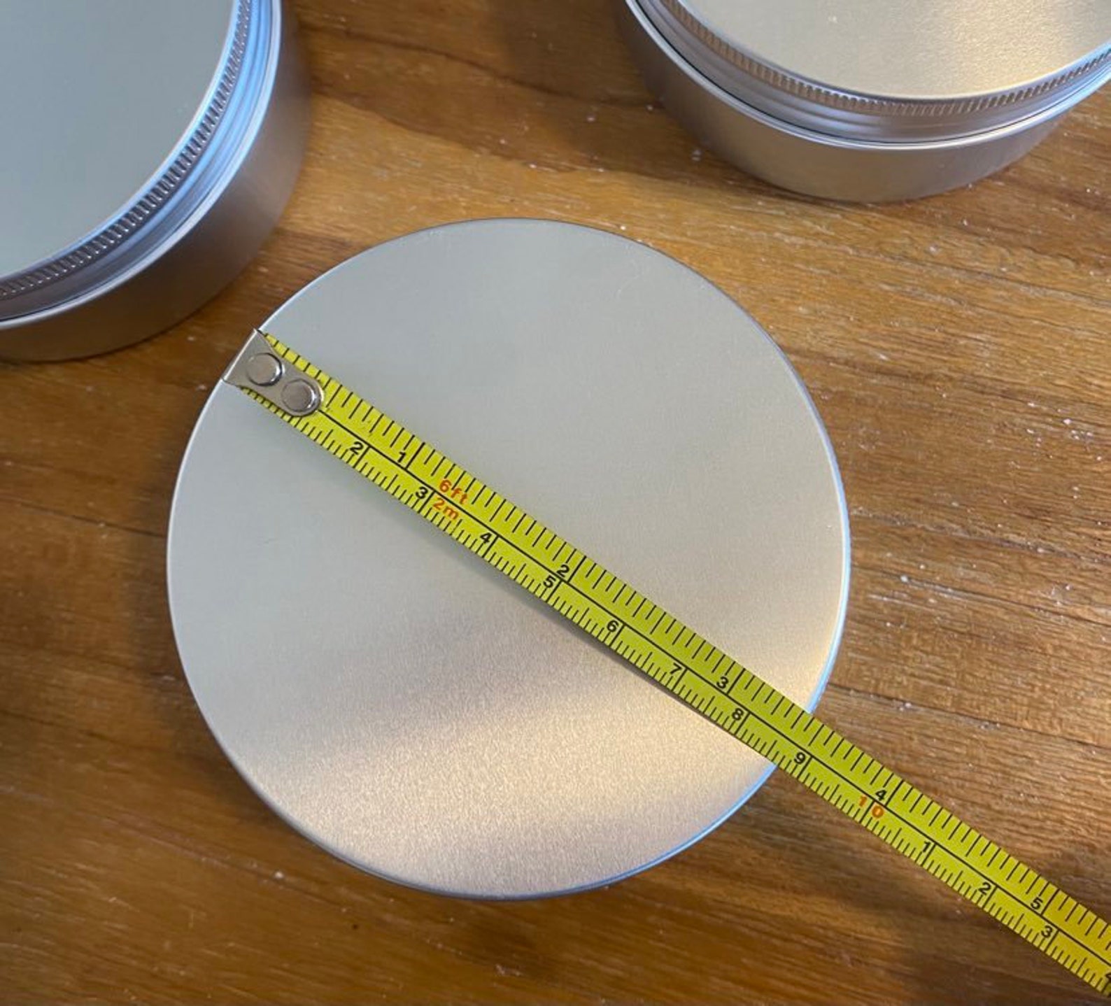 Set of 4, 9cm X 4.5cm Round Screw Top Tins 250ml Shampoo Bars and ...