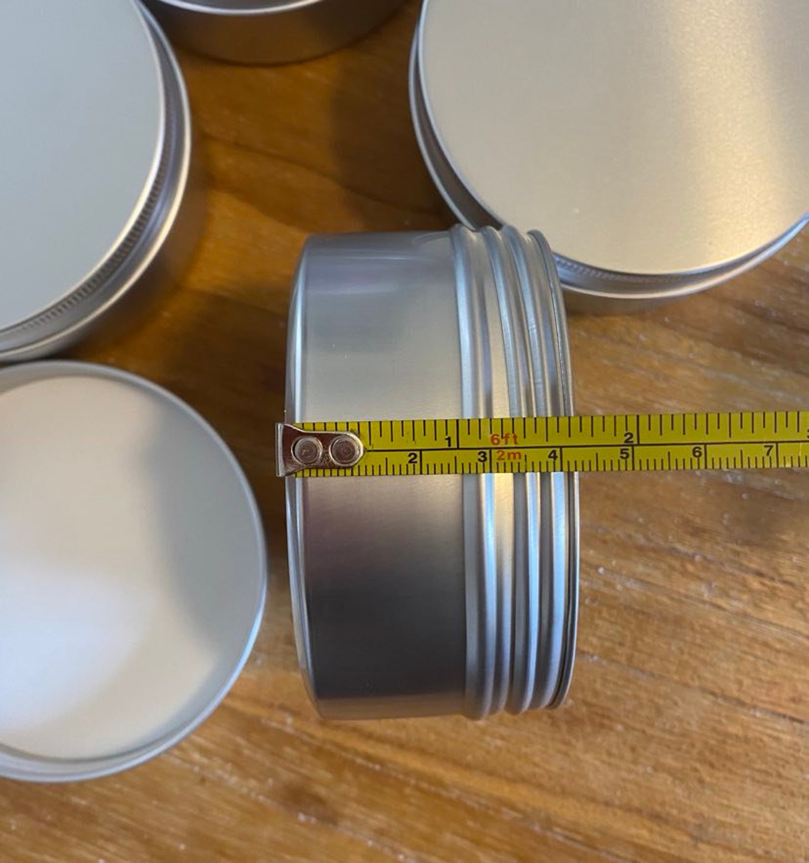 Set of 4, 9cm X 4.5cm Round Screw Top Tins 250ml Shampoo Bars and ...