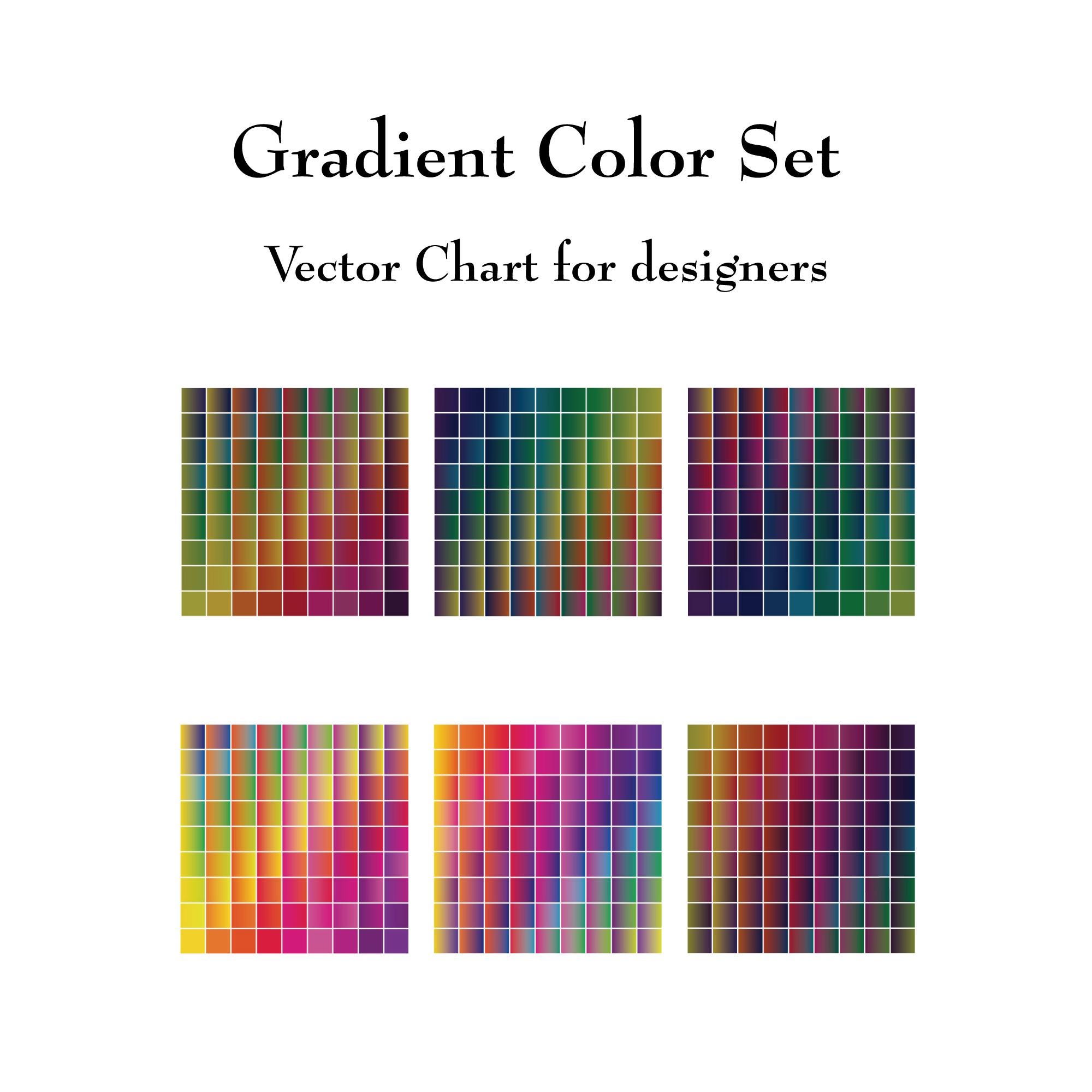 972 Colors Vector Gradient Color Chart - Etsy