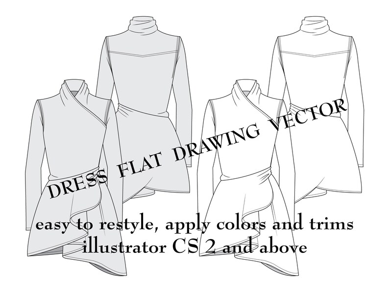 Dress Fashion Vector - Etsy