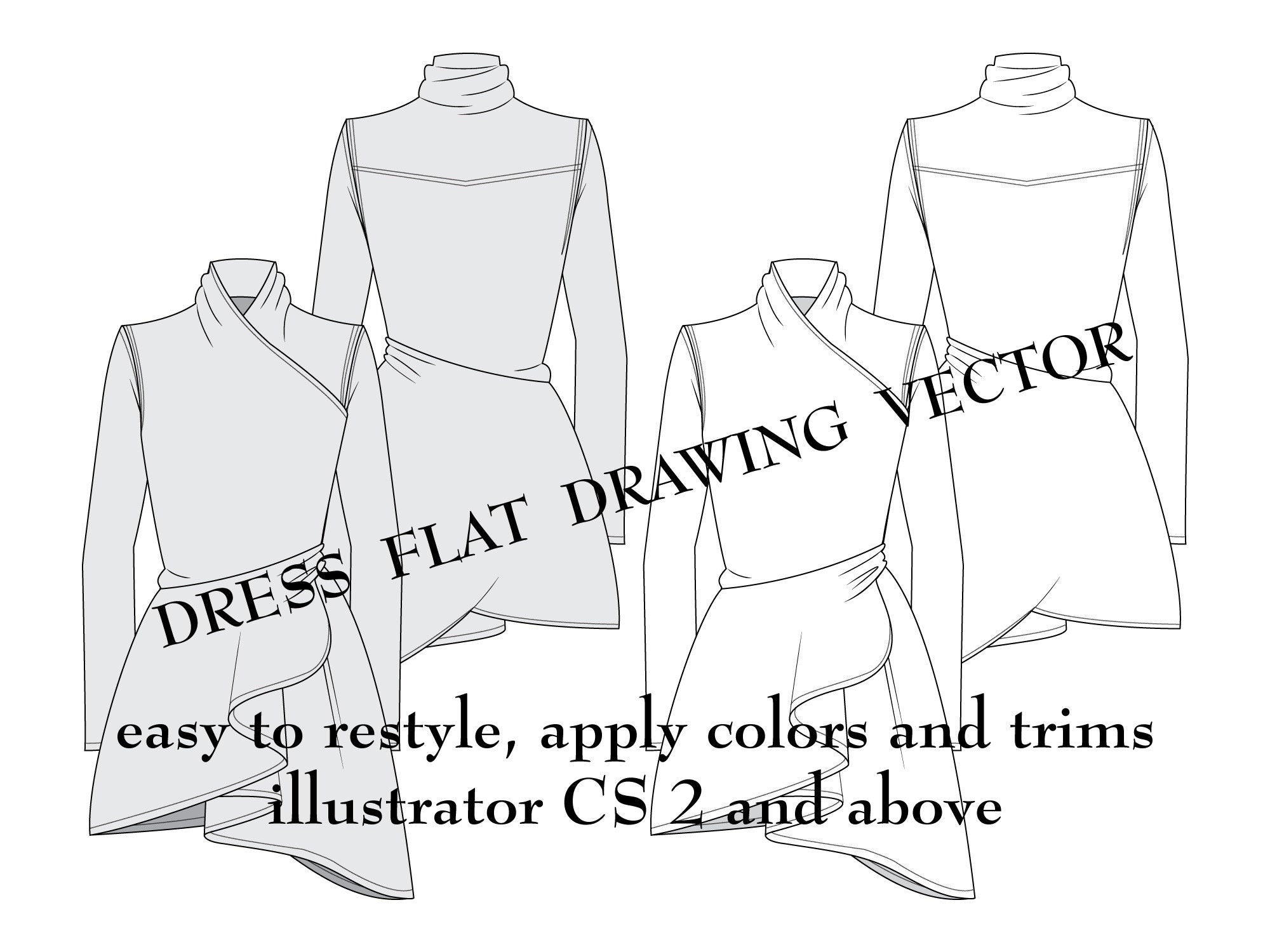 Dress Fashion Vector | Etsy