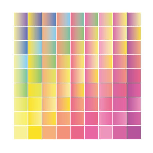 972 Colors Vector Gradient Color Chart - Etsy