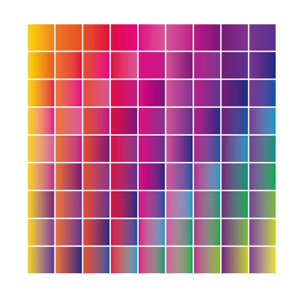 972 Colors Vector Gradient Color Chart - Etsy