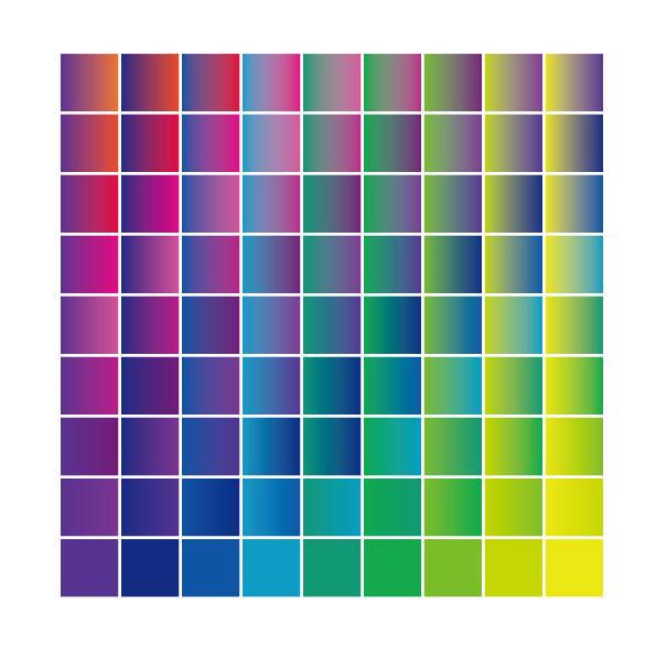 972 Colors Vector Gradient Color Chart - Etsy