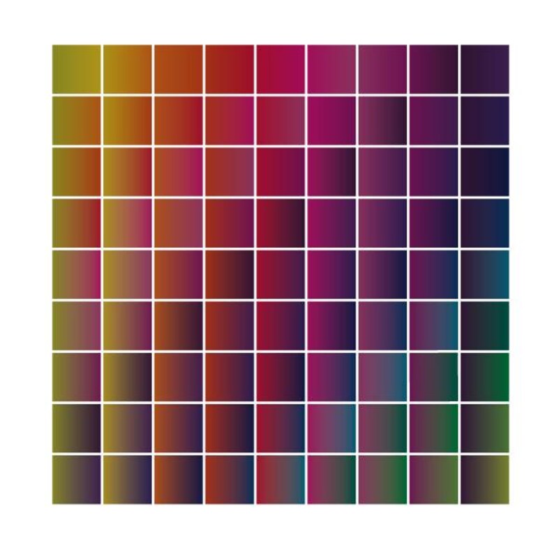 972 Colors Vector Gradient Color Chart - Etsy