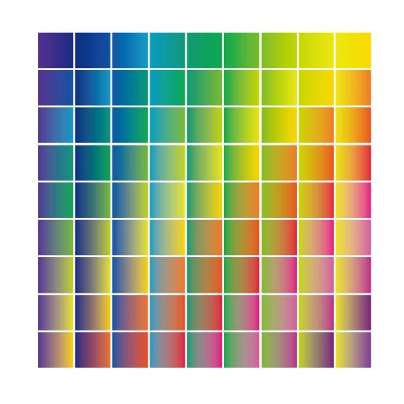 972 Colors Vector Gradient Color Chart - Etsy