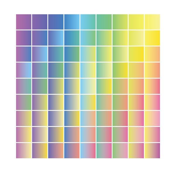 972 Colors Vector Gradient Color Chart - Etsy