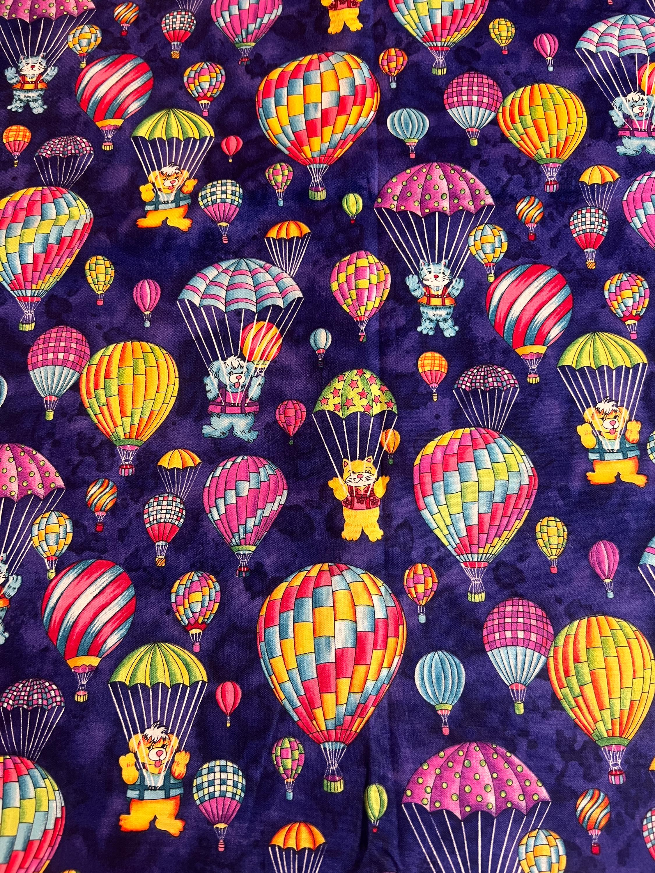 Hot Air Balloons & Parachutes Fabric (fit to Print) - Etsy