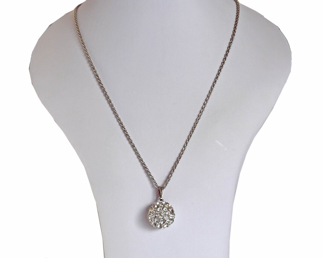Vintage Disco Ball Pendant on Long Chain. - Etsy