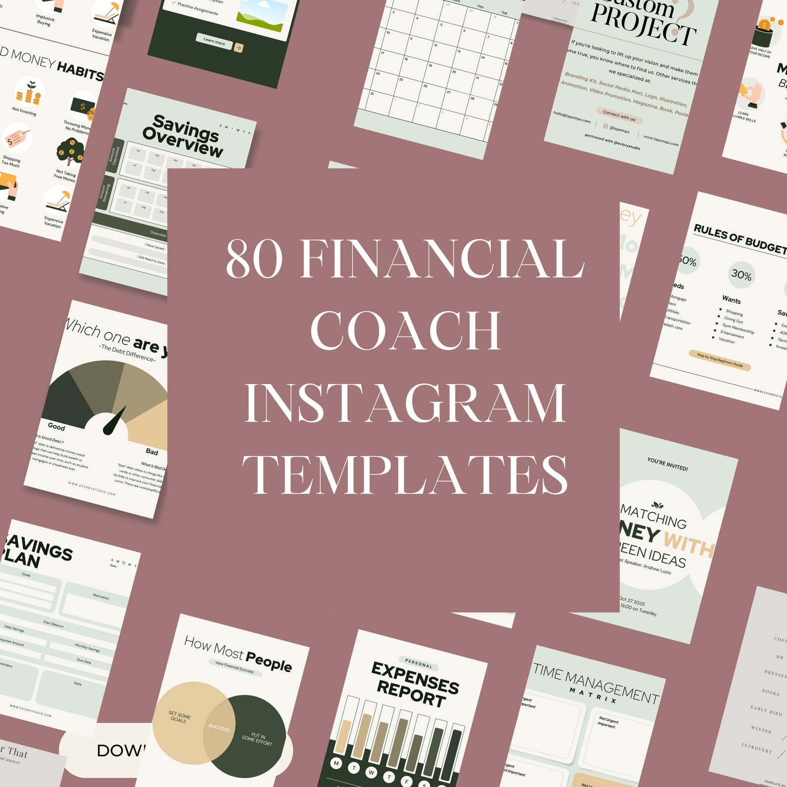 80 Financial Coach Canva Templates | Coaching Business Instagram Post ...