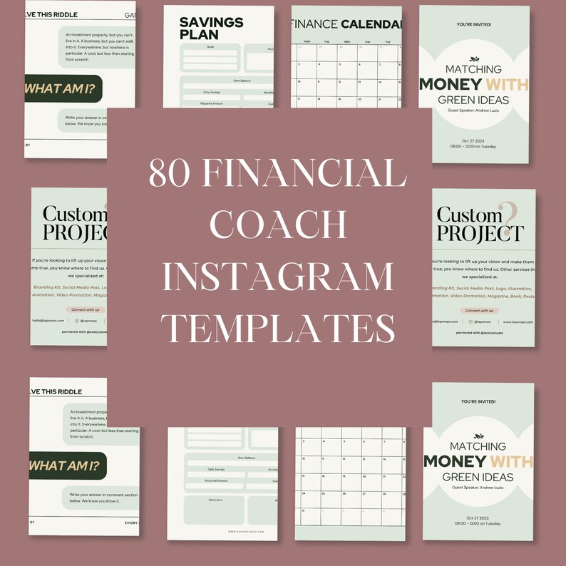 80 Financial Coach Canva Templates | Coaching Business Instagram Post ...