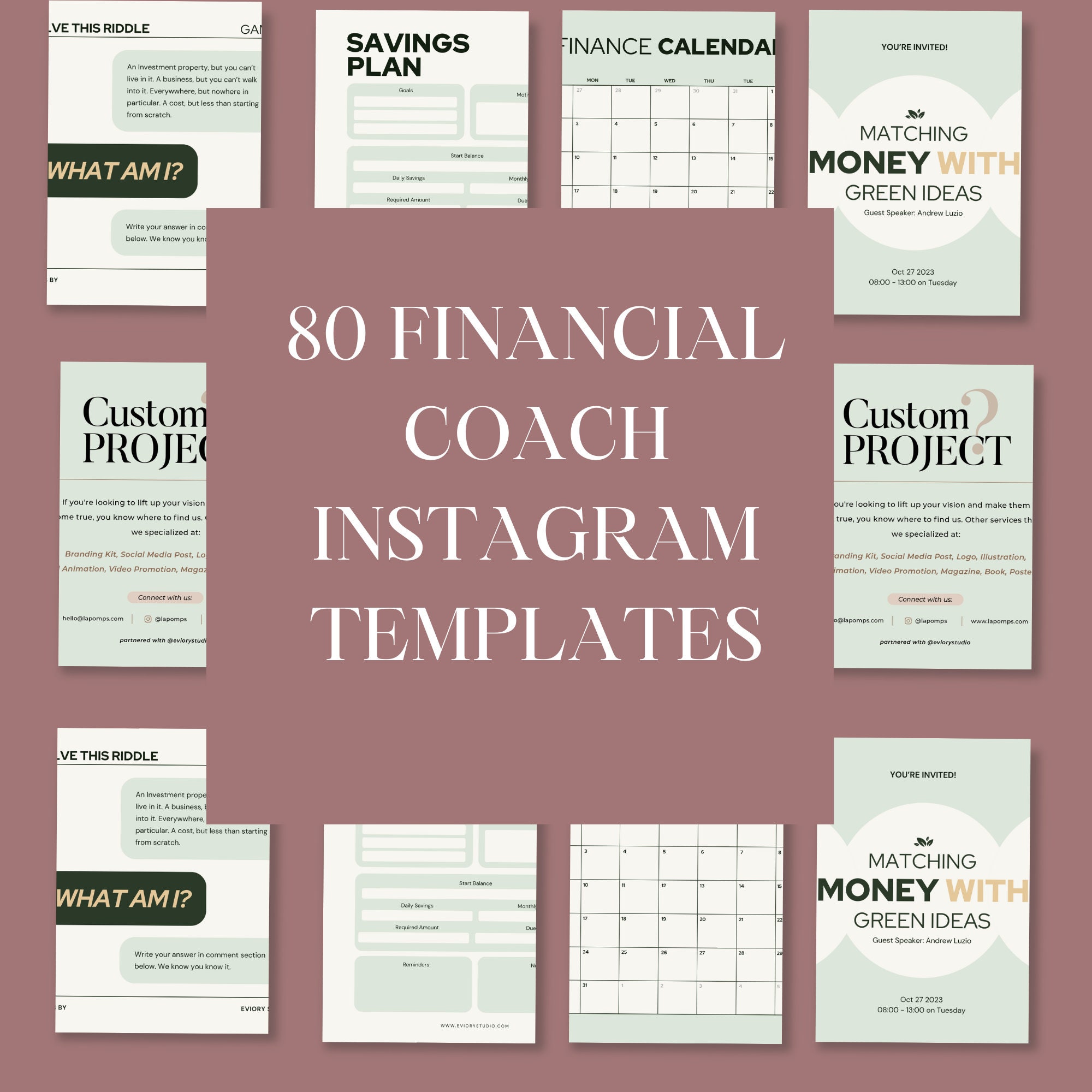 80 Financial Coach Canva Templates | Coaching Business Instagram Post ...