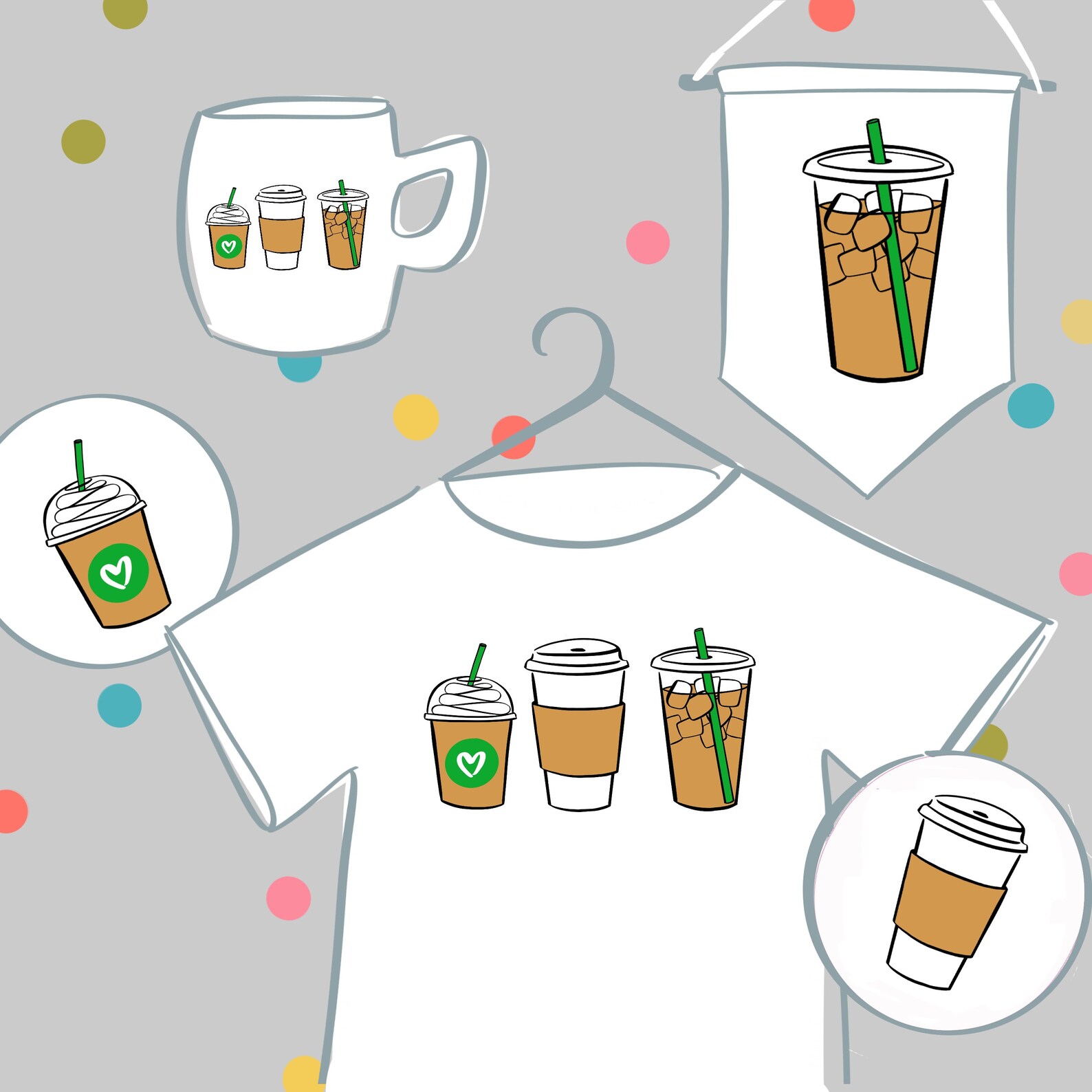 Coffee SVG Latte SVG Cold Brew Svg Frappucinno SVG Iced Coffee Svg to ...