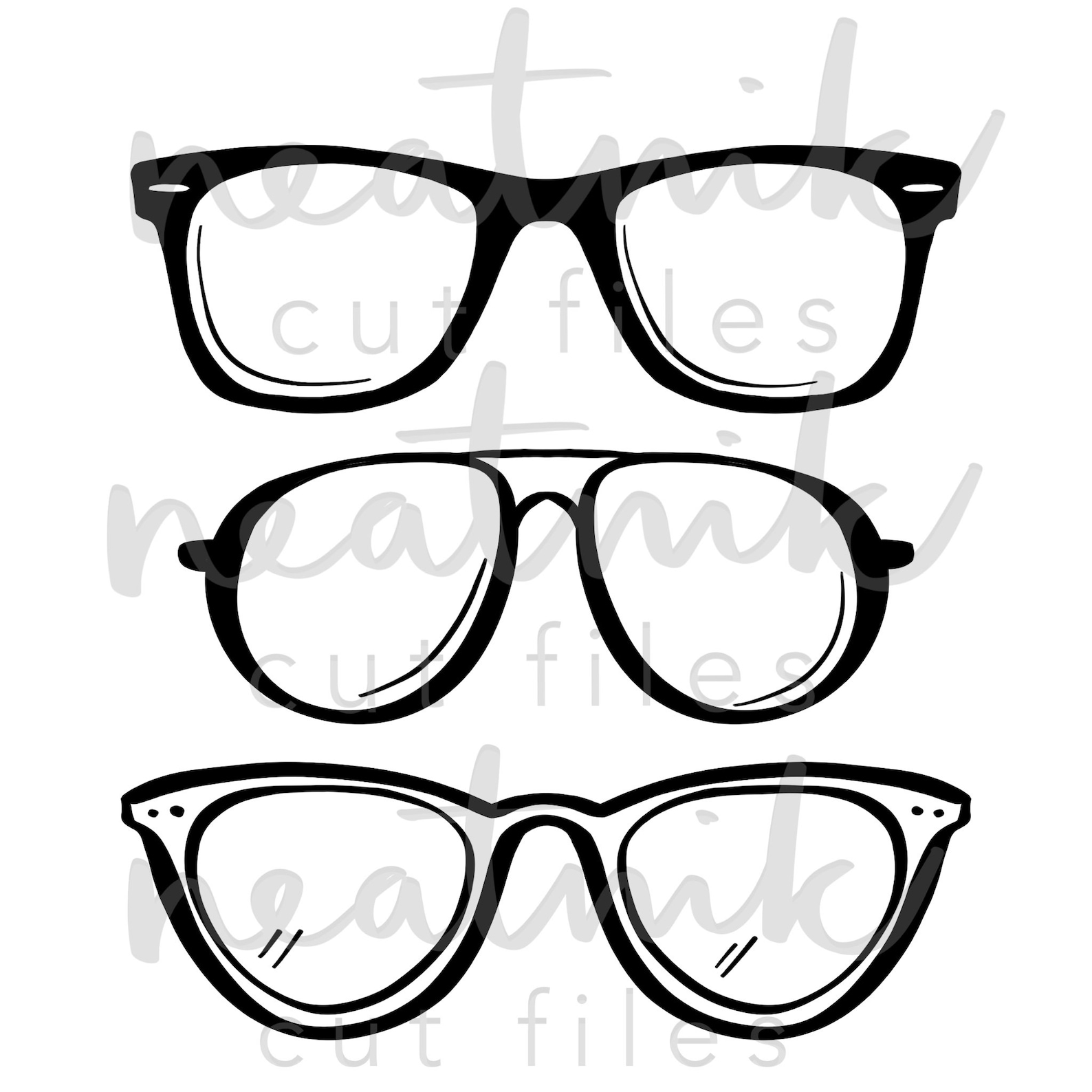 Glasses SVG Eyeglasses SVG Aviator Svg Wayfarer SVG Cat Eye Svg ...