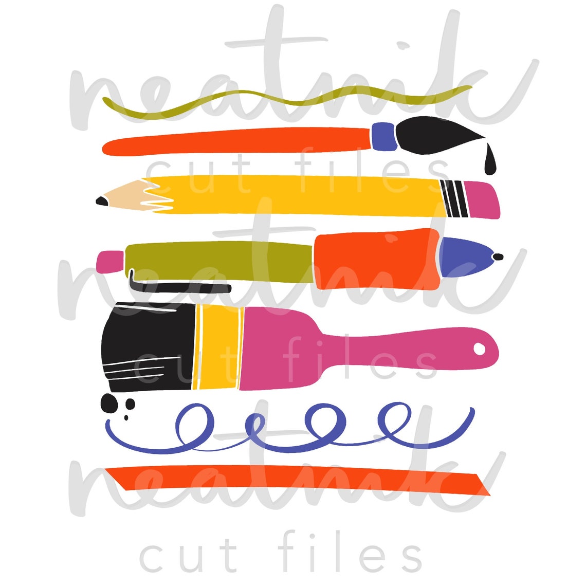 Paintbrush SVG Art Supplies SVG Artist Svg Pencil Svg Simple SVG Cut ...