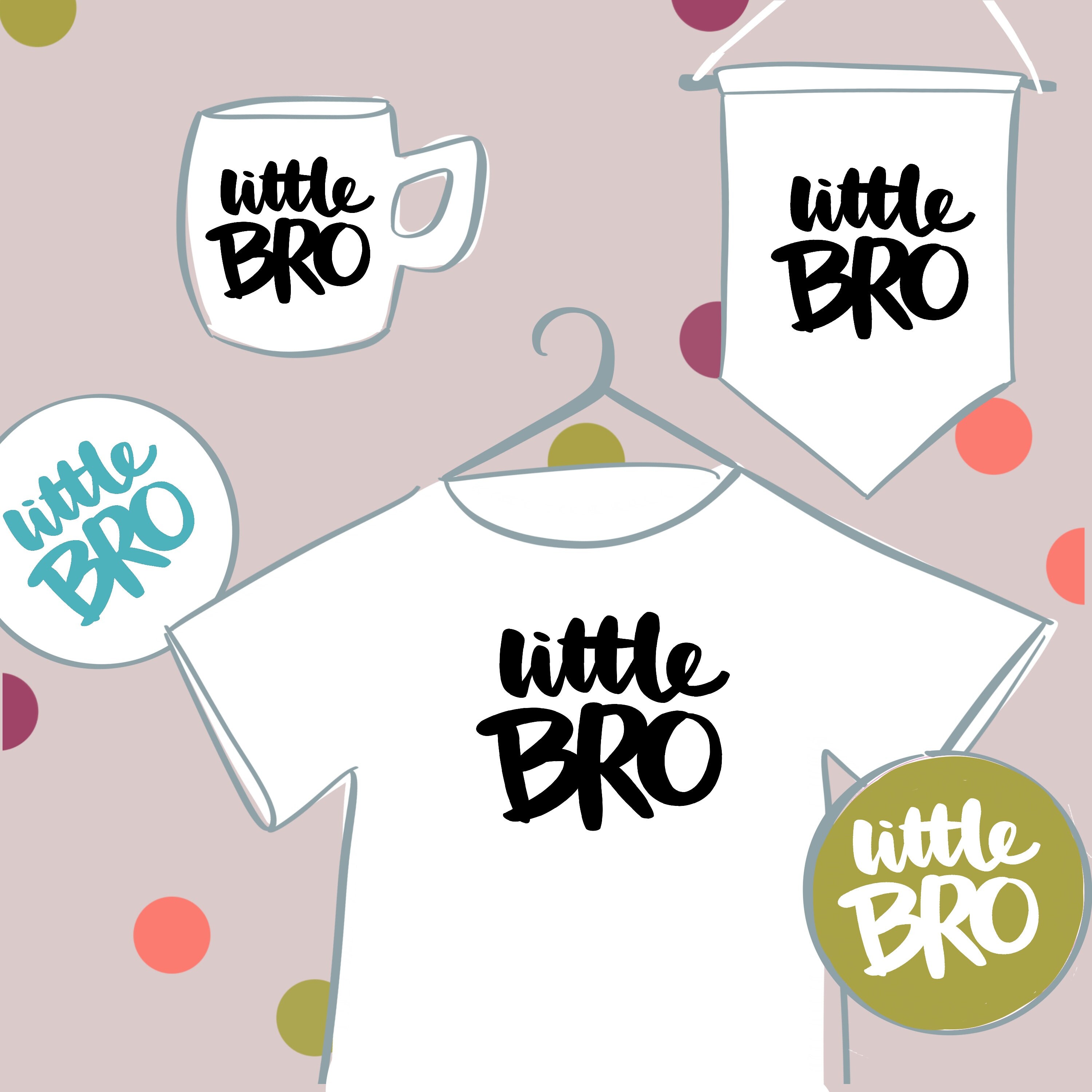 Little Bro SVG Brother Svg Baby Shower Svg Black Ink Fat Marker Gift ...