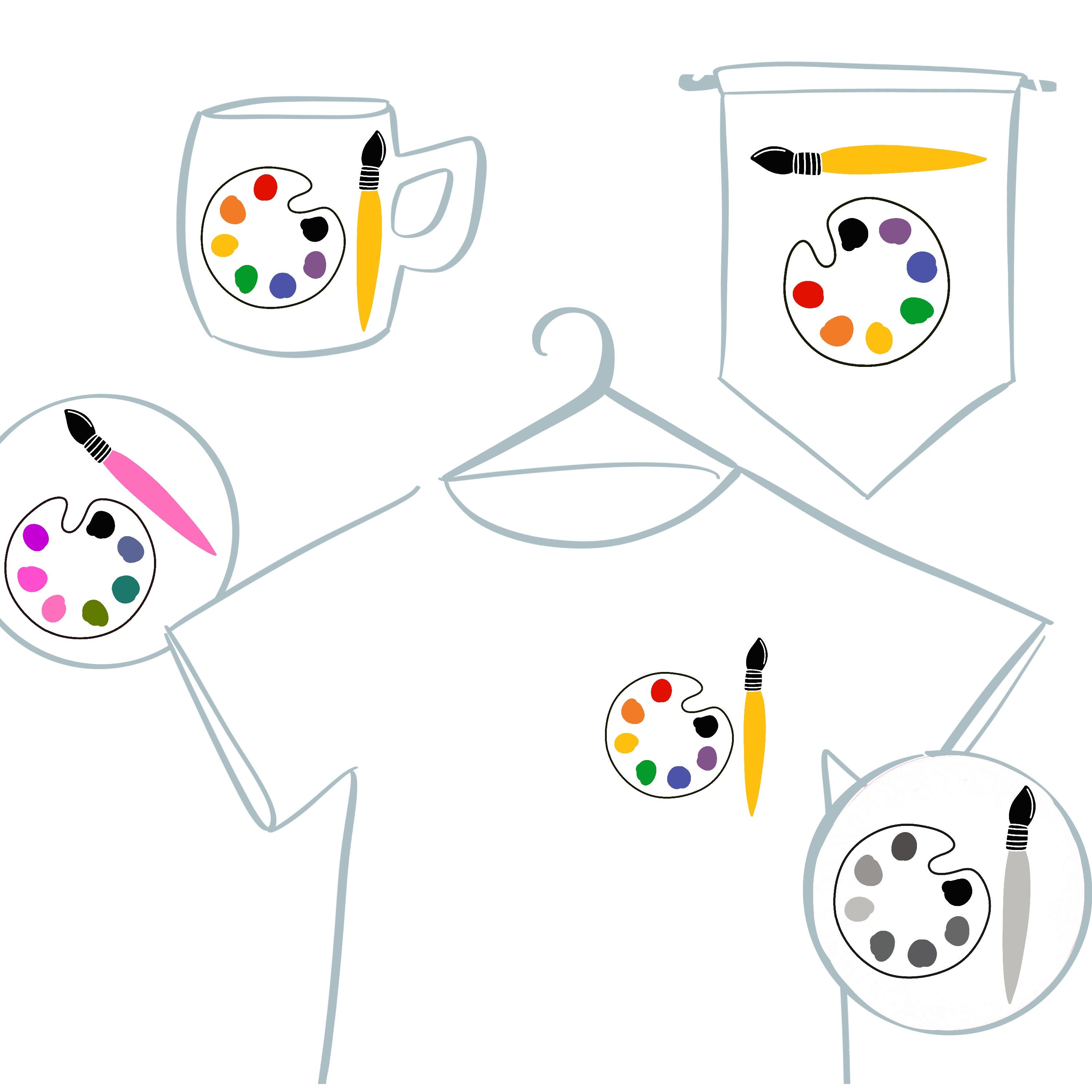 Paint Palette SVG Painter SVG Artist Svg Paintbrush Svg Simple SVG Cut ...