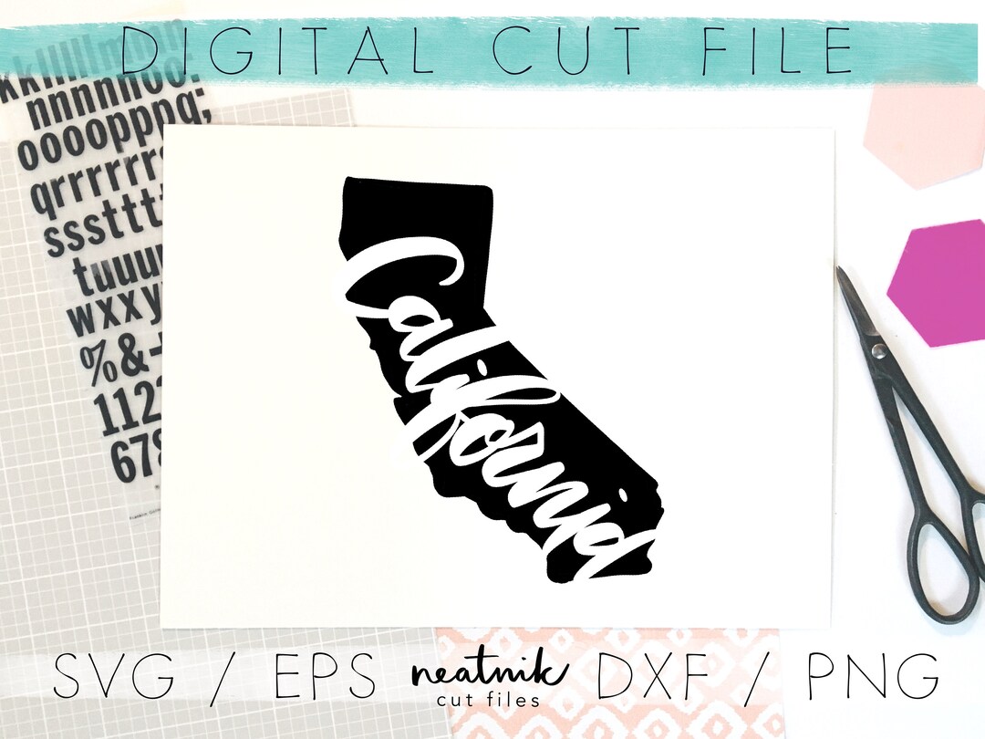 California svg CA svg Cali svg Black State Silhouette Ink Fat Marker ...