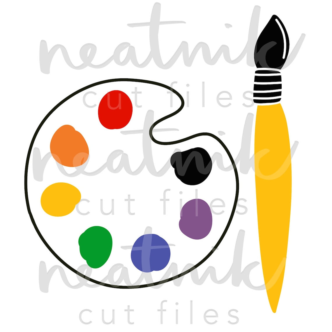 Paint Palette SVG Painter SVG Artist Svg Paintbrush Svg Simple SVG Cut ...