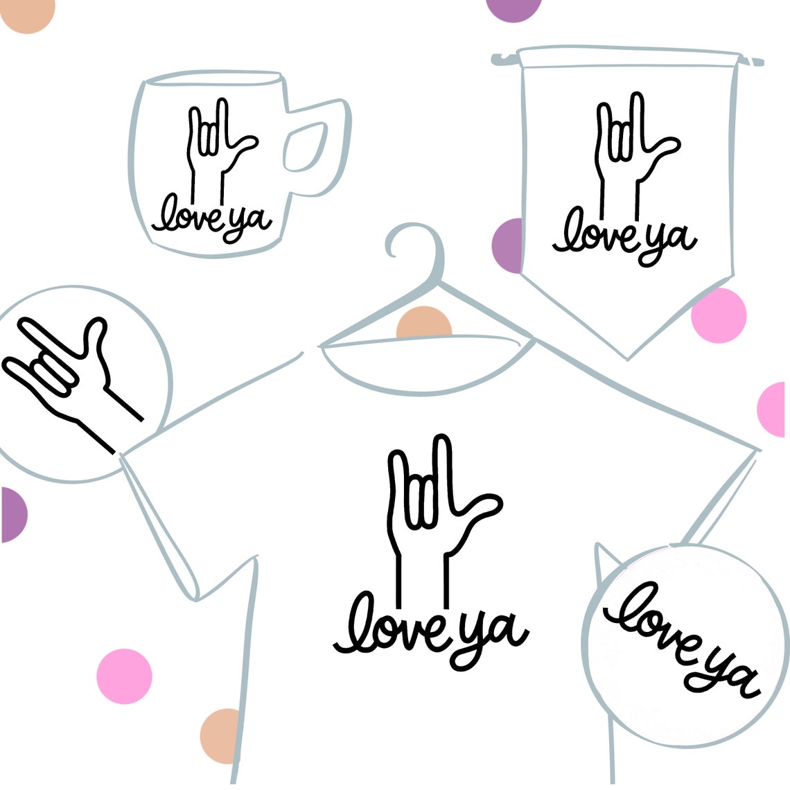 Love Ya Svg Hand Shapes SVG I Love You Svg Hand Gestures Svg Sign ...