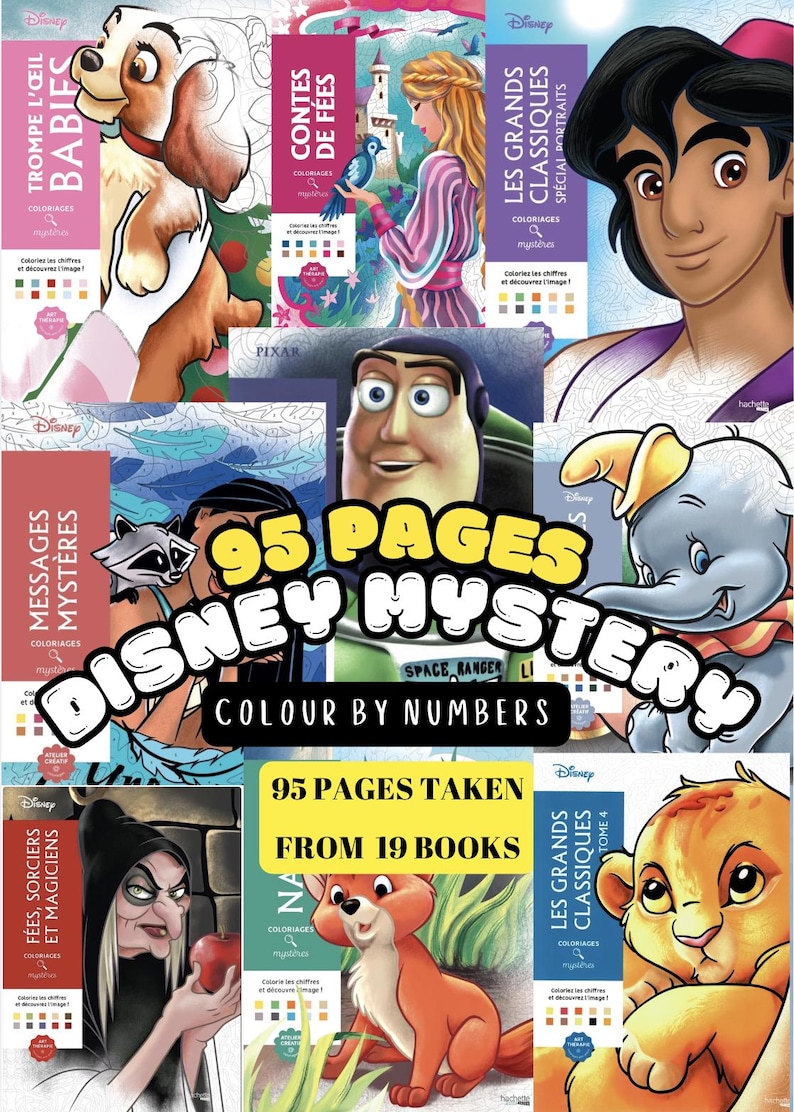 DIGITAL | Disney Color by Numbers - 95 Pages From 19 Books | Mystery ...