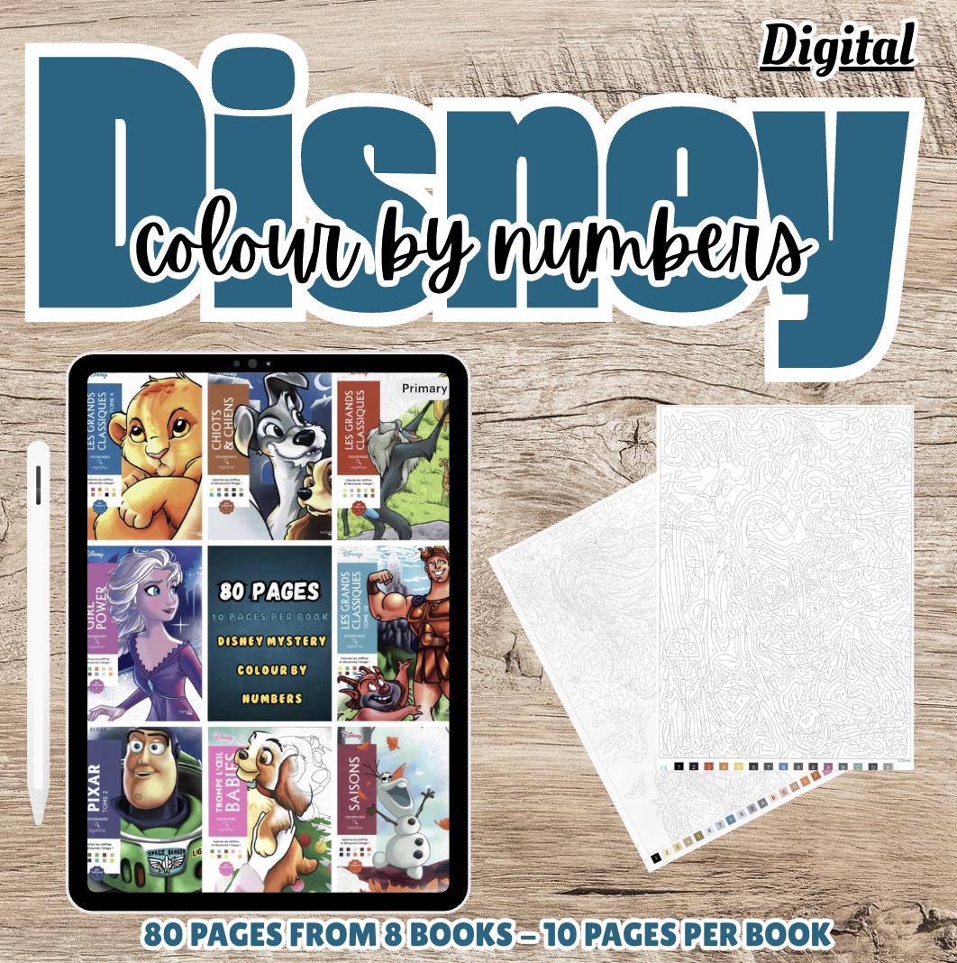 DIGITAL | Disney Colour by Numbers Mystery - 80 Pages From 8 Books ...