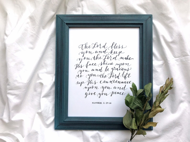 Aaronic Blessing Print Hand Lettered Art the Blessing - Etsy