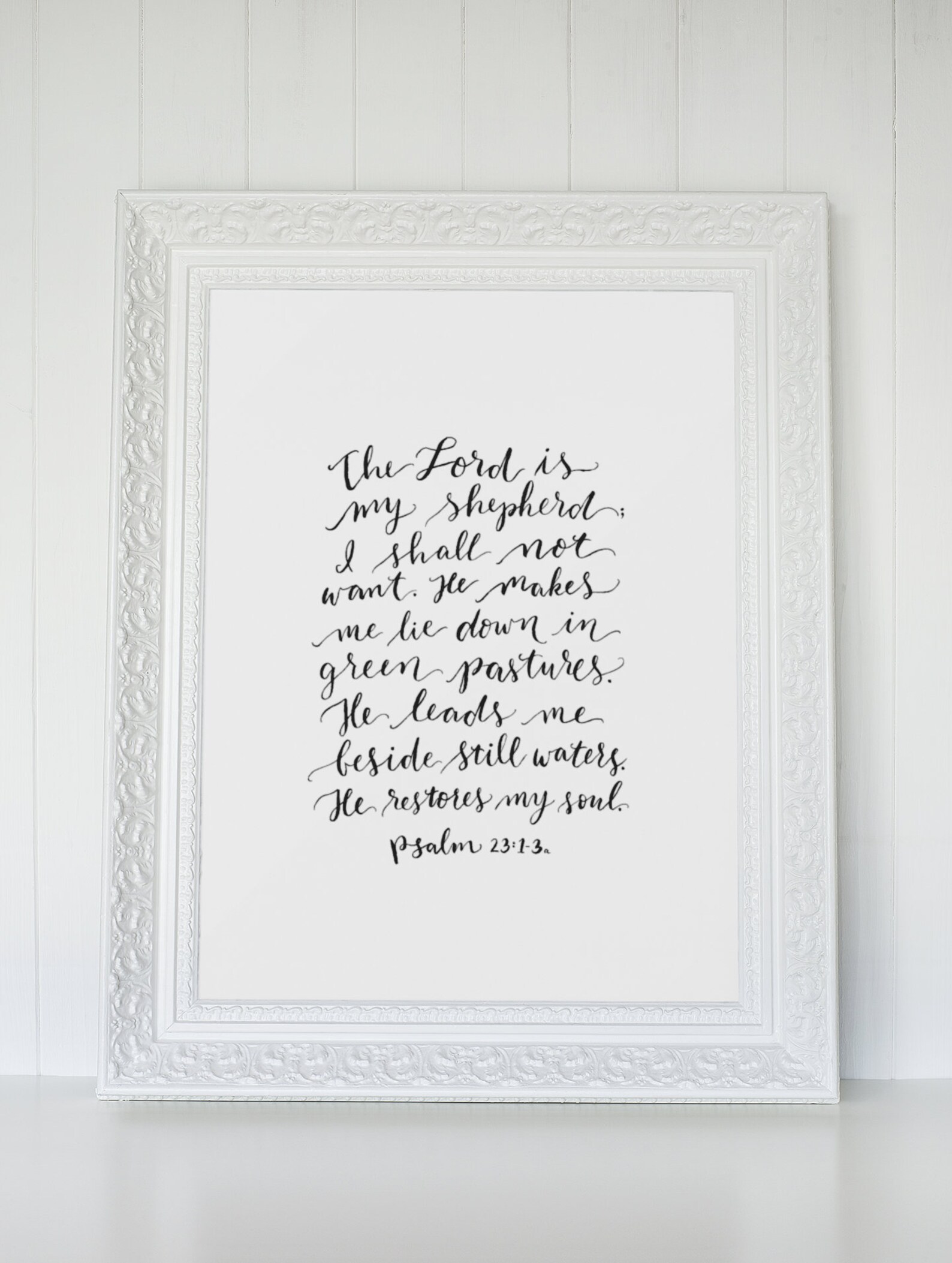 Psalm 23 Hand Lettered Print: Scripture Art (8x10) - Etsy