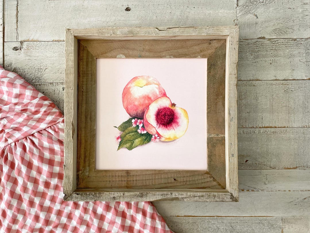 Peach Watercolor Art Print: Summer Botanical Wall Decor (8x10 Inch) - Etsy