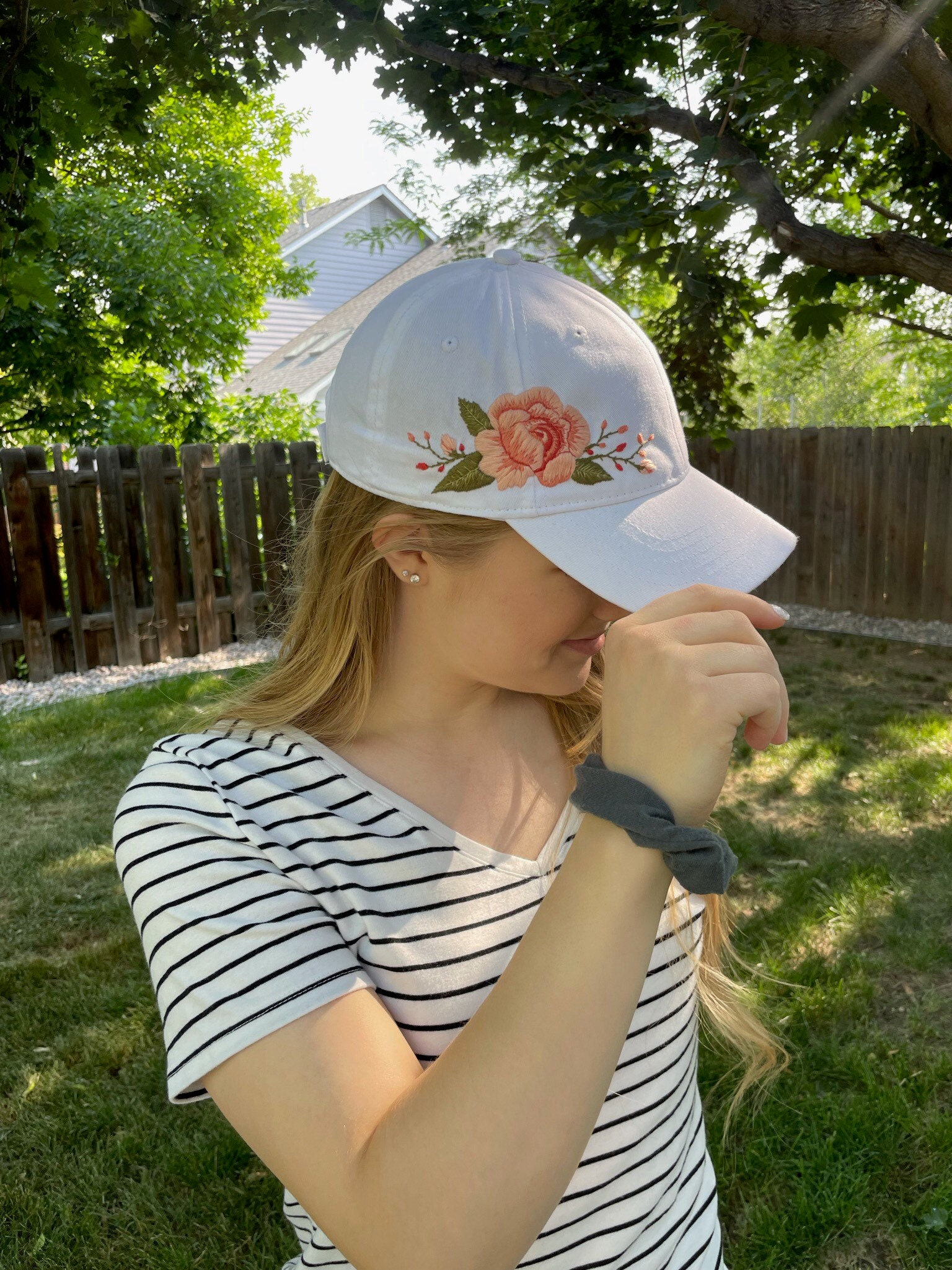 Floral Embroidered Hat, Womens Embroidered Ball Cap, Embroidered Hat ...