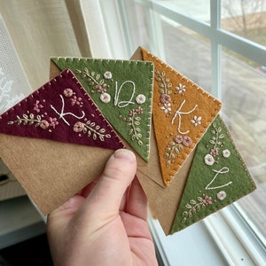 Personalized Embroidered Felt Bookmark, Mother’s Day Gift, Floral ...
