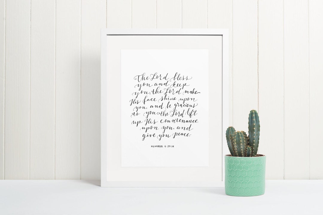 Aaronic Blessing Print Hand Lettered Art the Blessing - Etsy