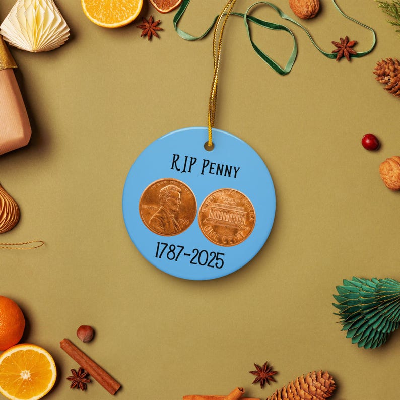 RIP Penny 1 Cent Coin Memorable Keepsake Ceramic Ornament—blue - Etsy