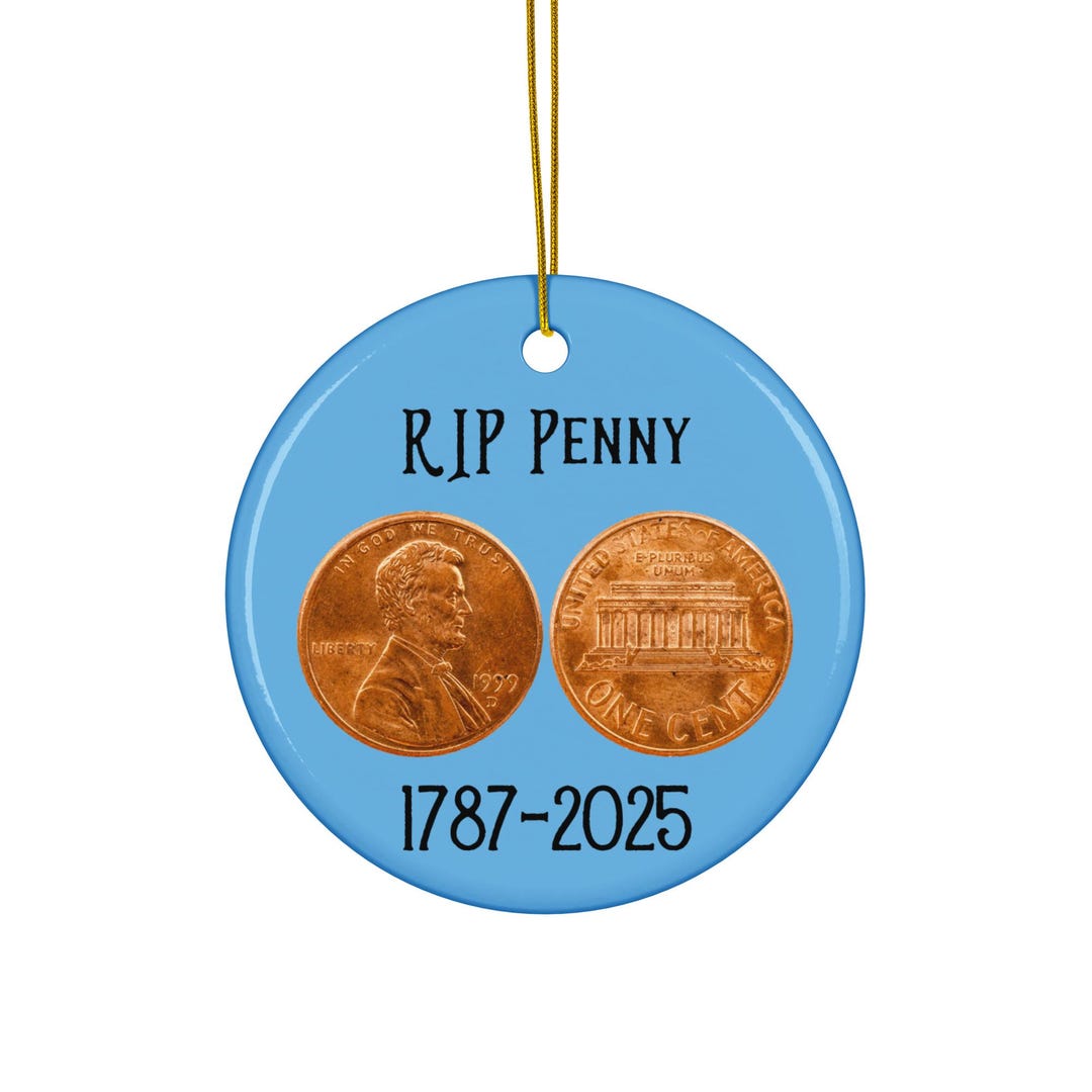 RIP Penny 1 Cent Coin Memorable Keepsake Ceramic Ornament—blue - Etsy