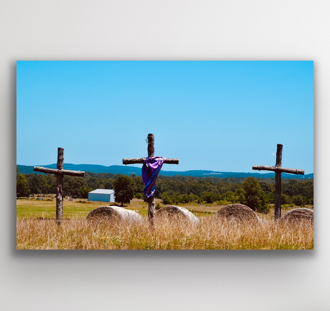Three Rustic Crosses in the Country Mountains Photo Print Wall Decor - Etsy