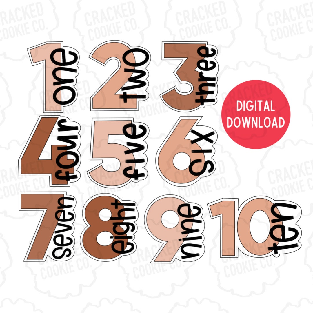 Hand Lettered Number Cookie Cutter SET- STL File- INSTANT - Etsy