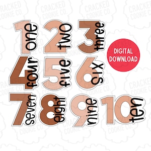 Hand Lettered Number Cookie Cutter SET- STL File- INSTANT - Etsy