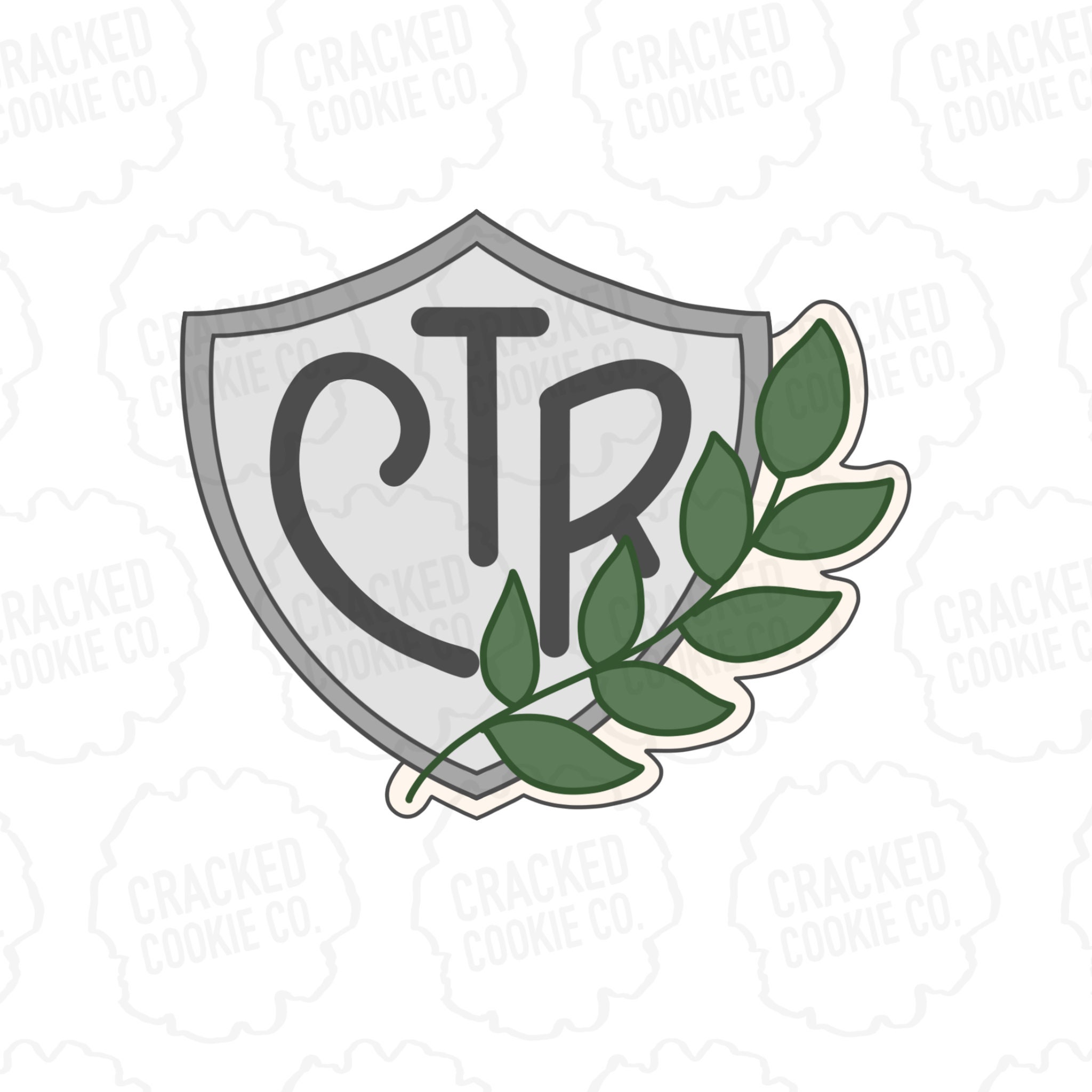 CTR Shield with Greenery Cookie Cutter | Etsy