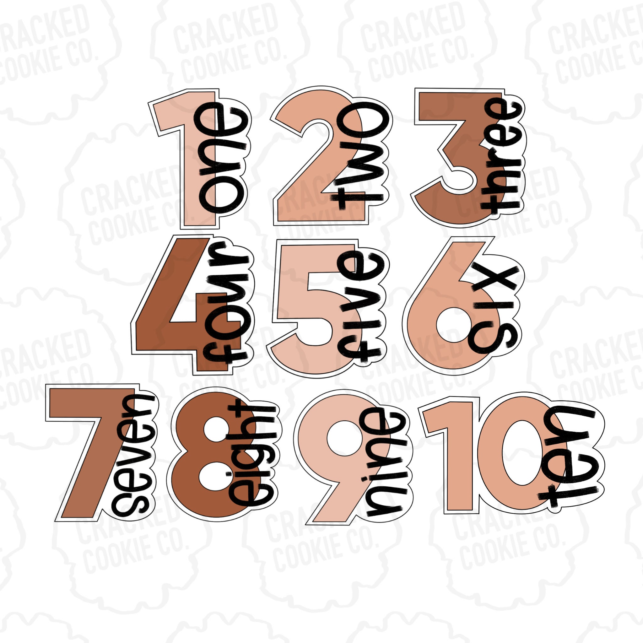 Hand Lettered Number Cookie Cutter SET- STL File- INSTANT - Etsy