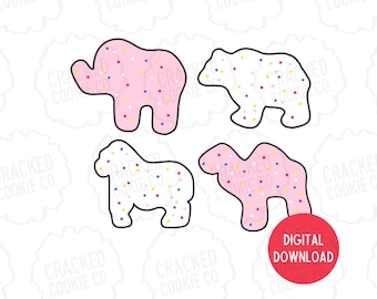 Iced Circus Animal Cookie Svg - Etsy