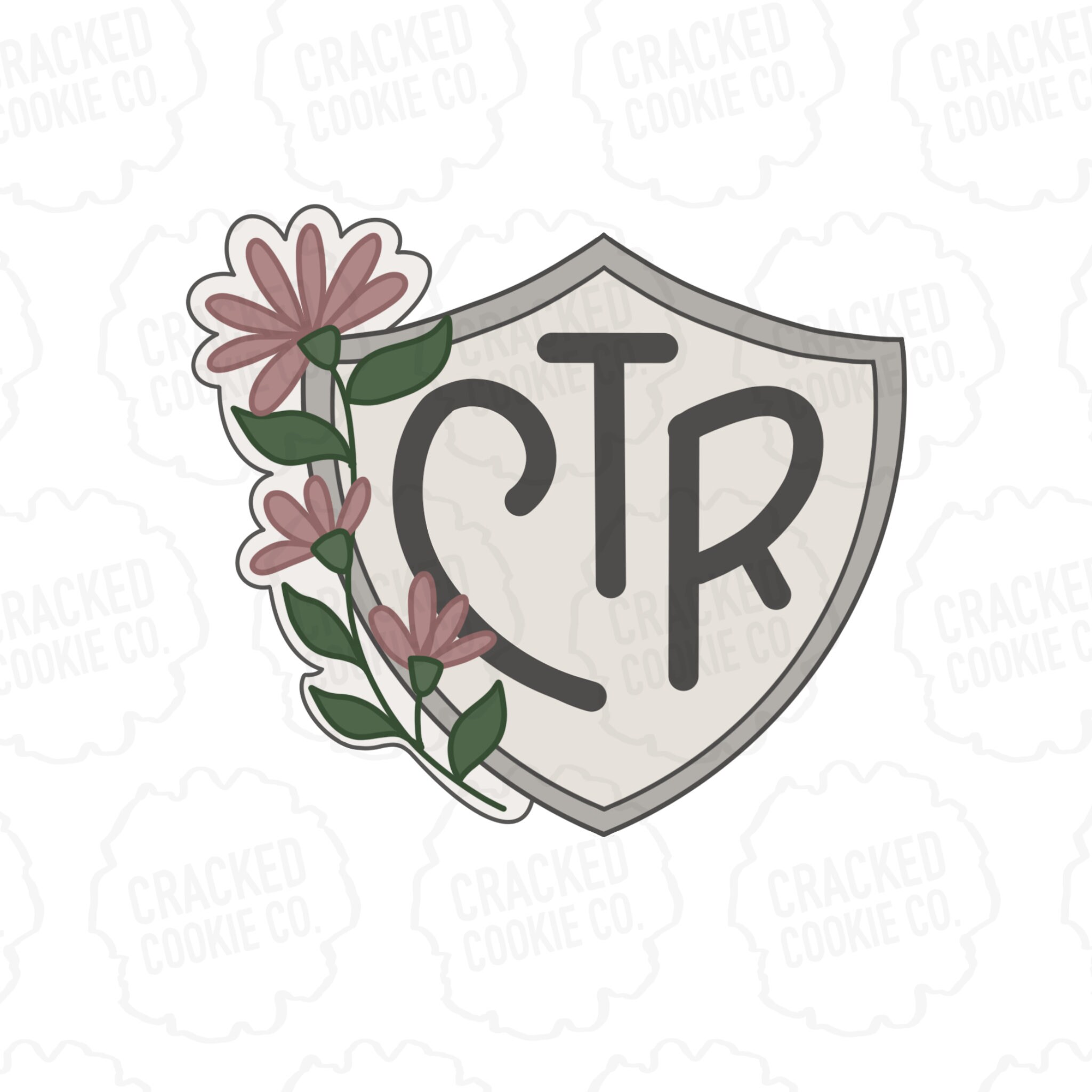 CTR Shield with Florals Cookie Cutter | Etsy
