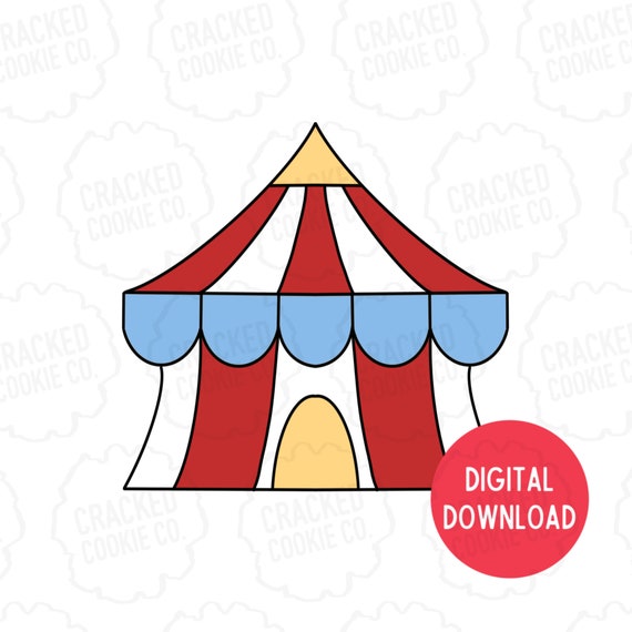 Circus Tent Cookie Circus Tent Cookie Cutter & Stencil (maat: 5 Cm)