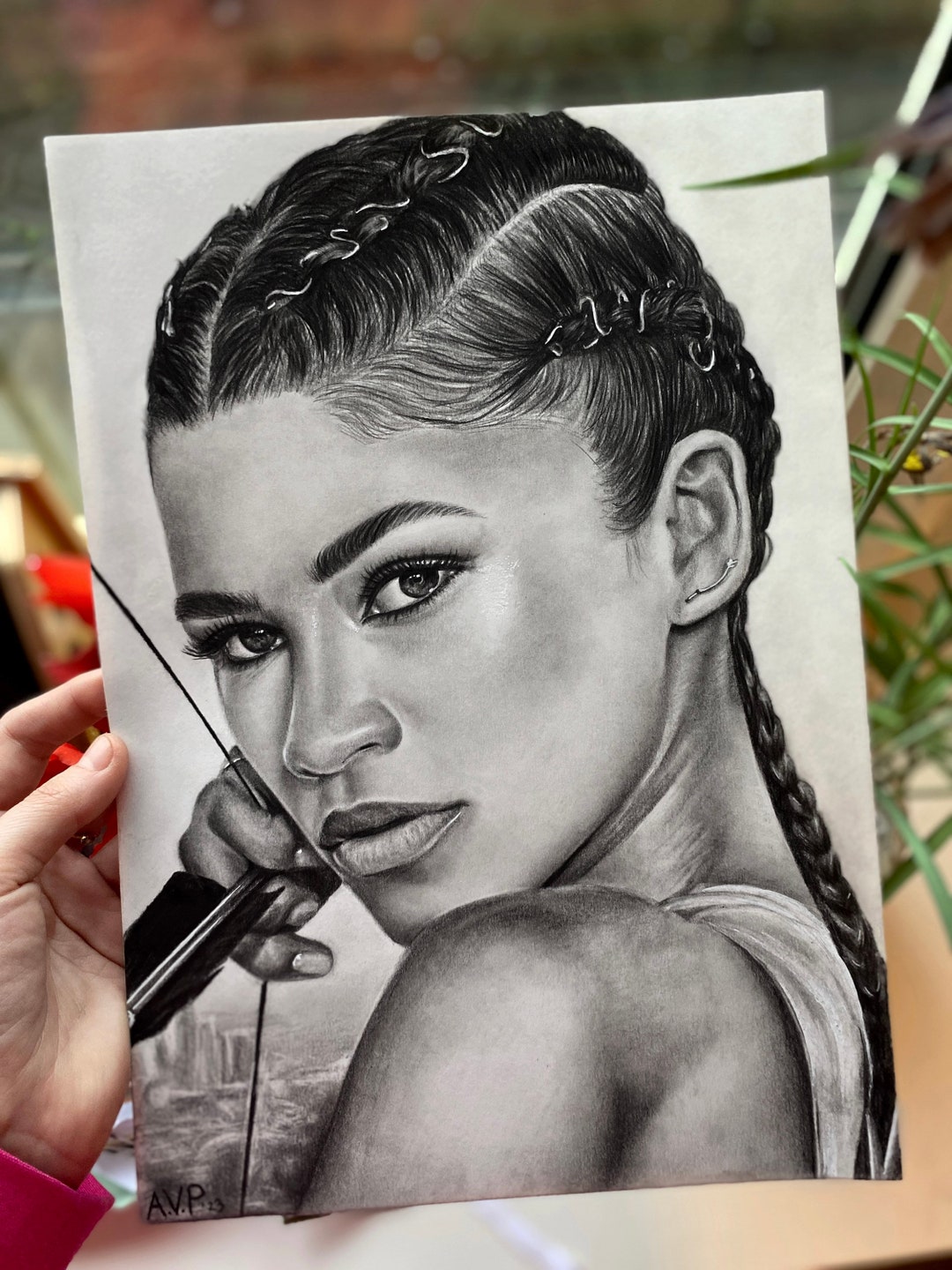 Drawing of Zendaya - Etsy