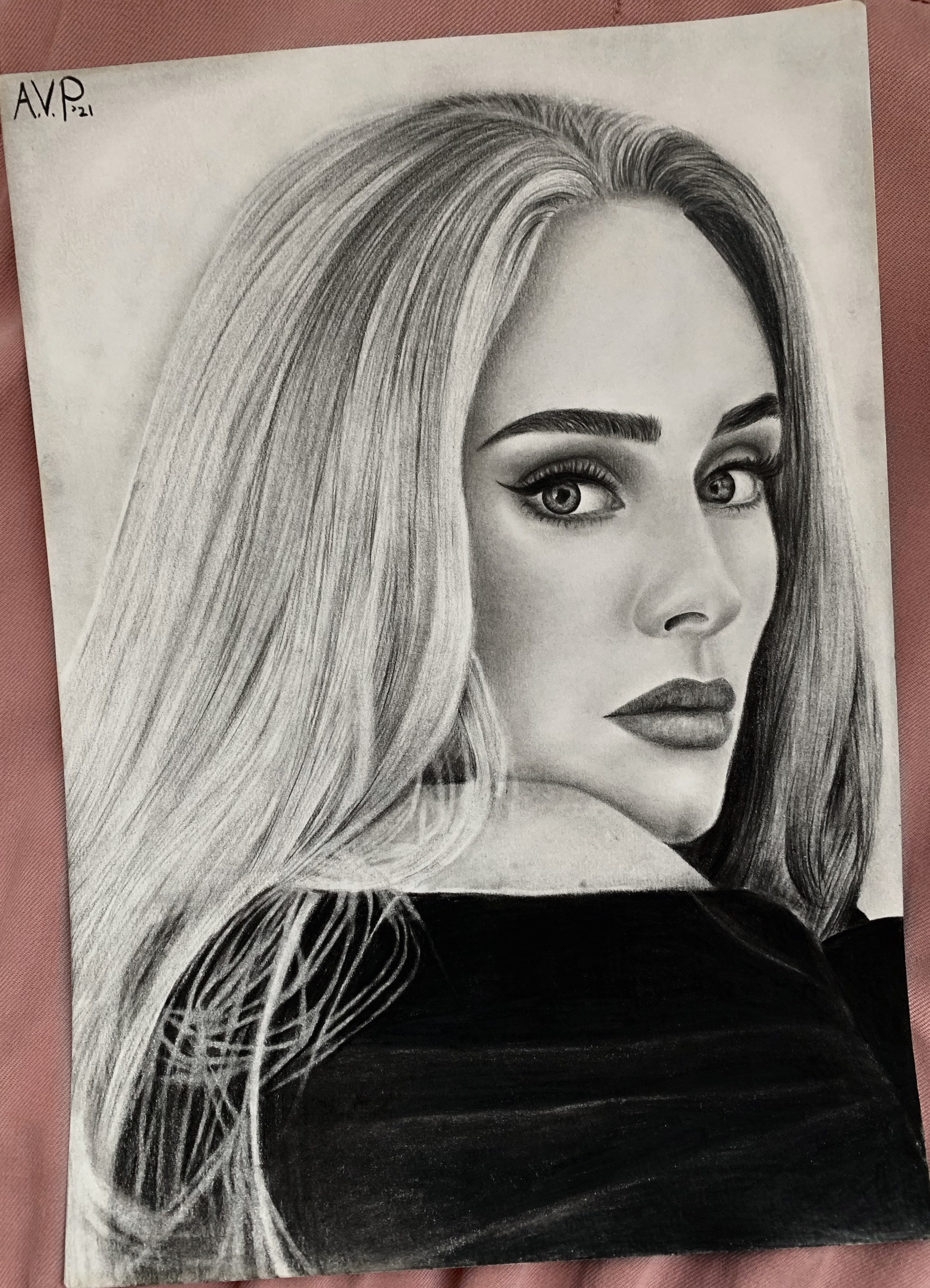 Portrait Drawing of Adele - Etsy