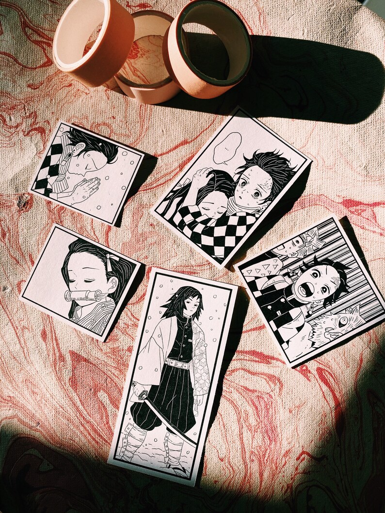 Demon Slayer Anime Paper Sticker Pack x5. Manga & Anime | Etsy